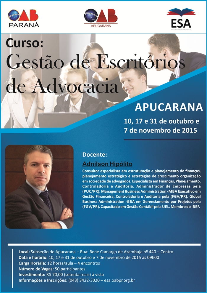 Gestão de Escritórios de Advocacia – Apucarana | ESA